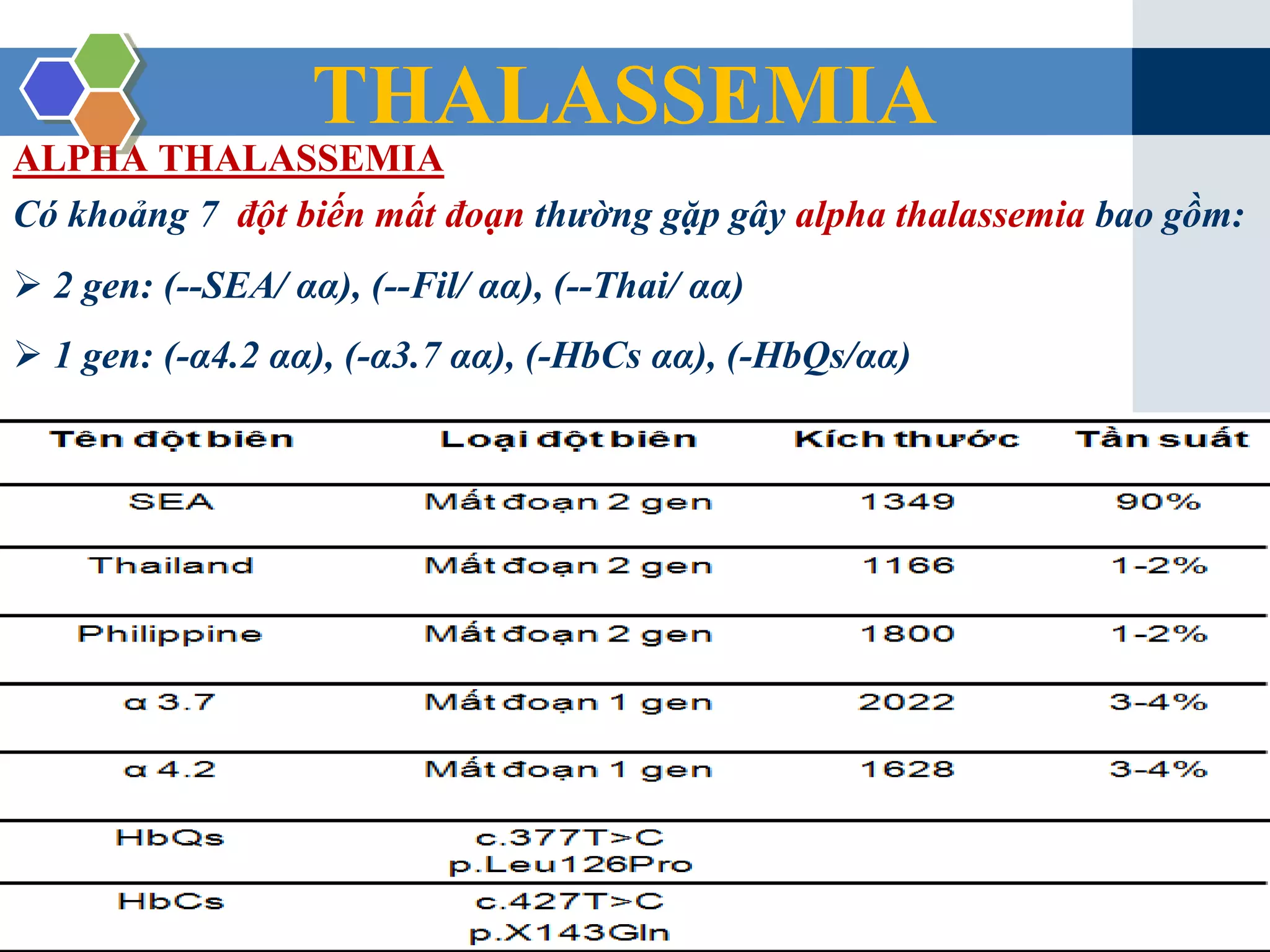 Thalassemia và đột biến gen | PPTX