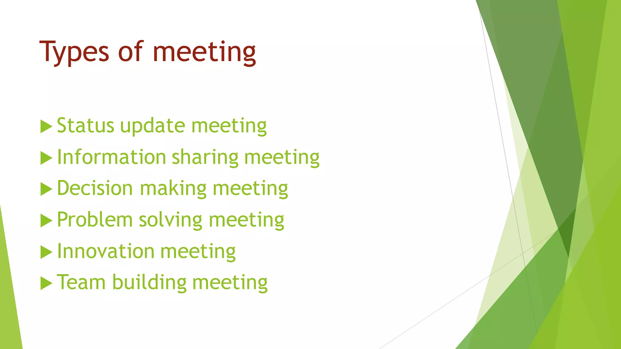 types of meeting | PDF