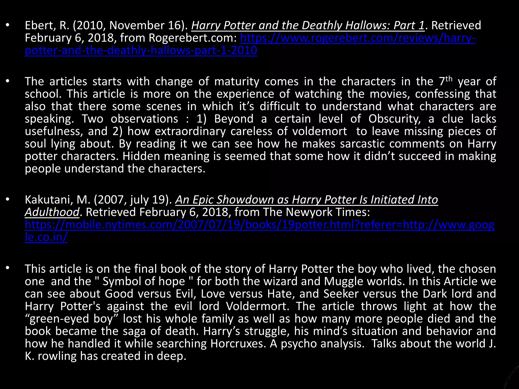 harry potter and the deathly hallows | PPTX
