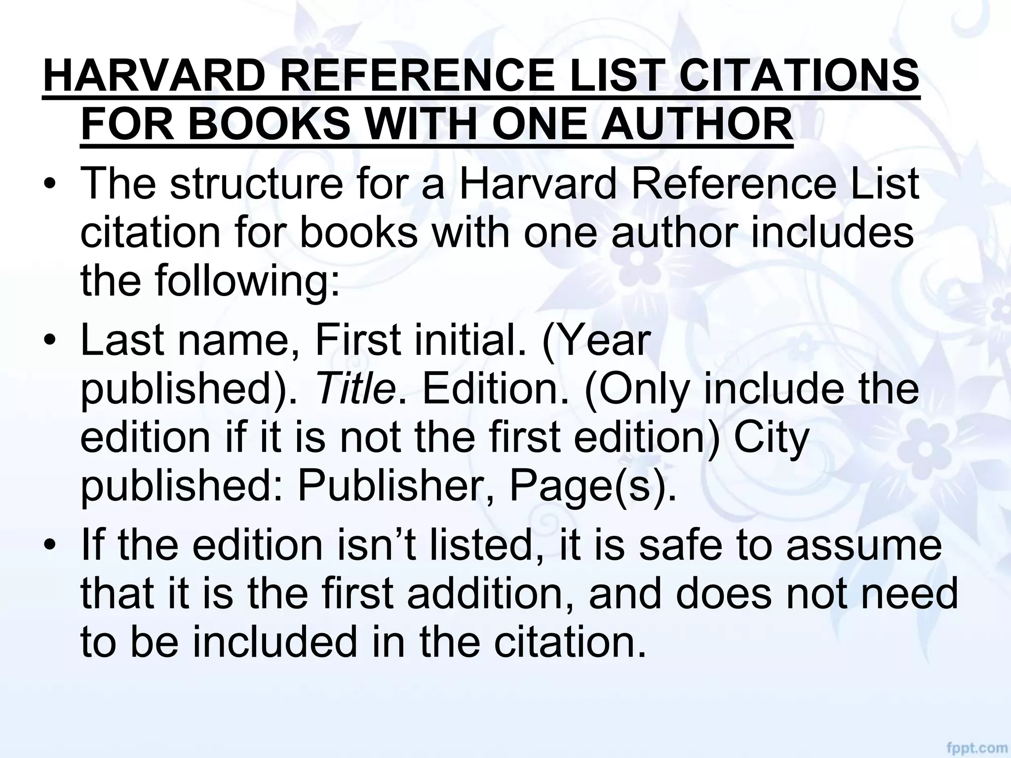 Harvard format of Bibiliography | PPTX