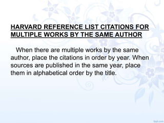 Harvard format of Bibiliography | PPTX