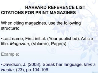 Harvard format of Bibiliography | PPTX