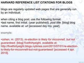 Harvard format of Bibiliography | PPTX