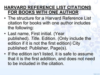 Harvard format of Bibiliography | PPTX