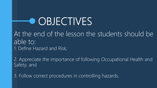 Powerpoint presentation about hazard and risk | PPTX