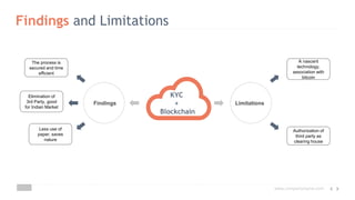 KYC optimization using Block chain Technology | PPTX
