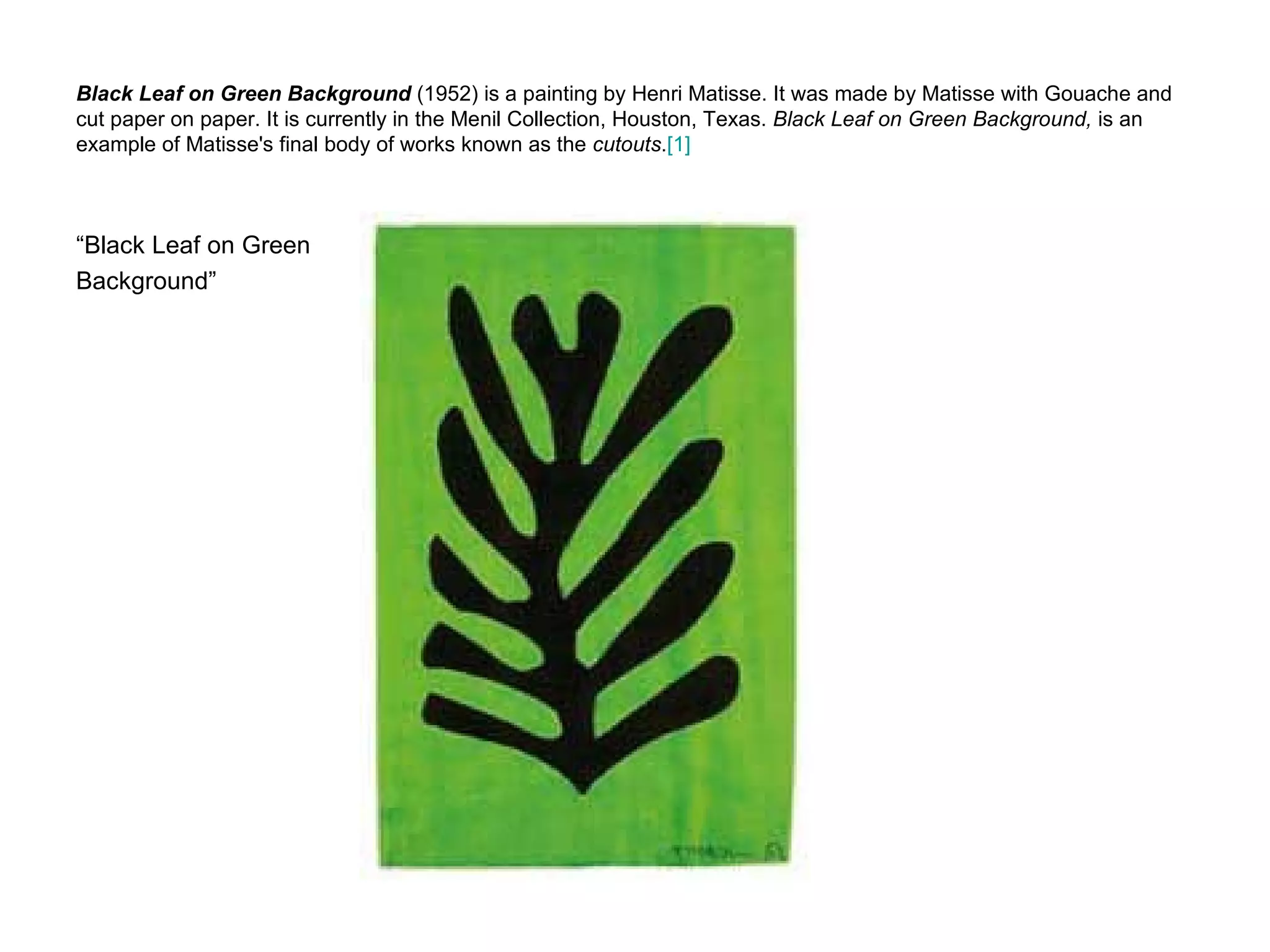 Ppt Henri Matisse | PPT