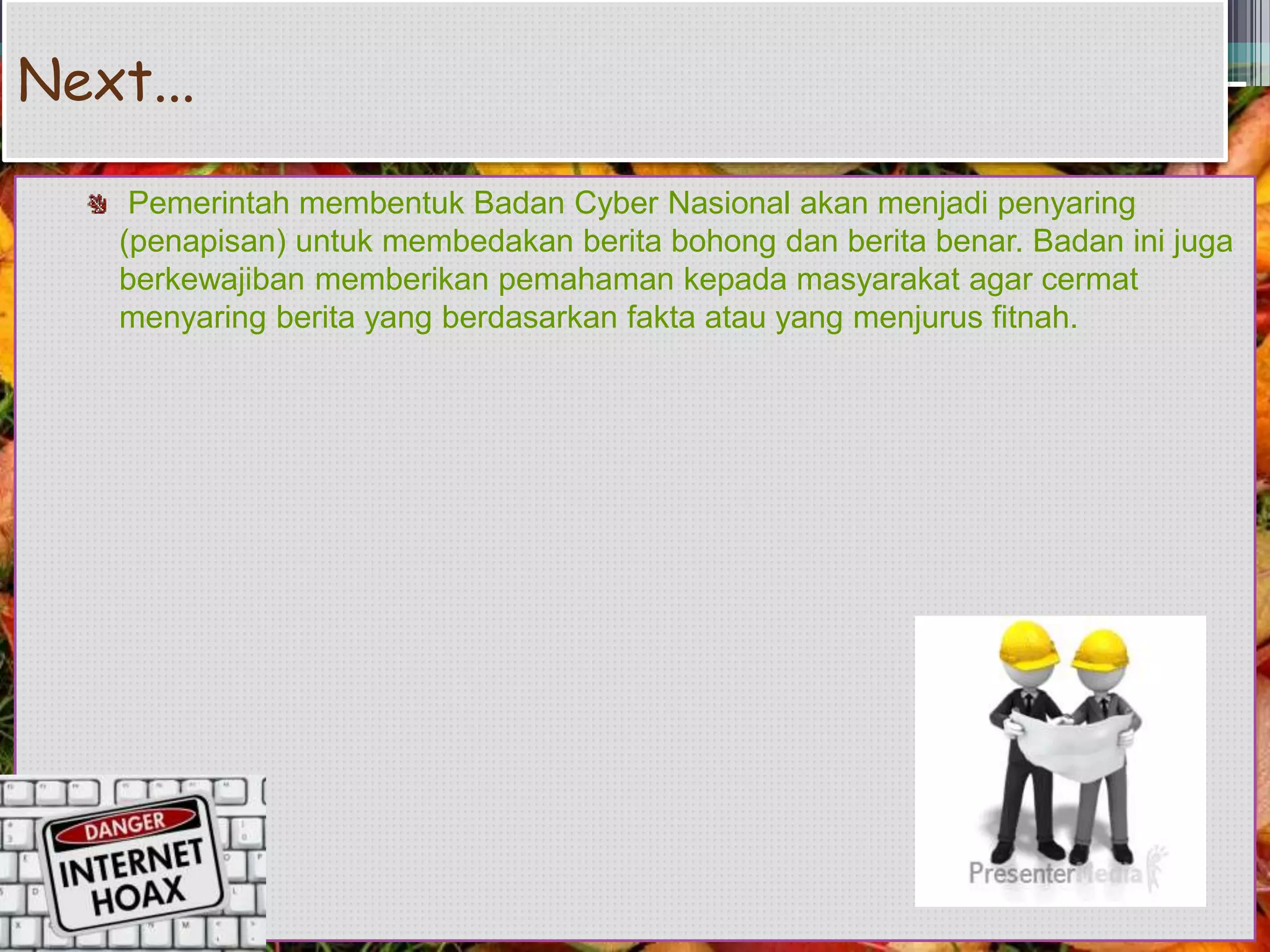 Ppt Penyebaran Berita Hoax Melalui Internet | PPTX