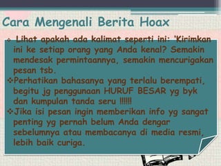 Ppt Penyebaran Berita Hoax Melalui Internet | PPTX