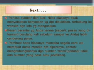Ppt Penyebaran Berita Hoax Melalui Internet | PPTX