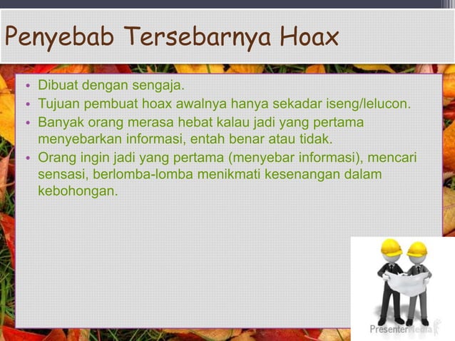 Ppt Penyebaran Berita Hoax Melalui Internet | PPTX