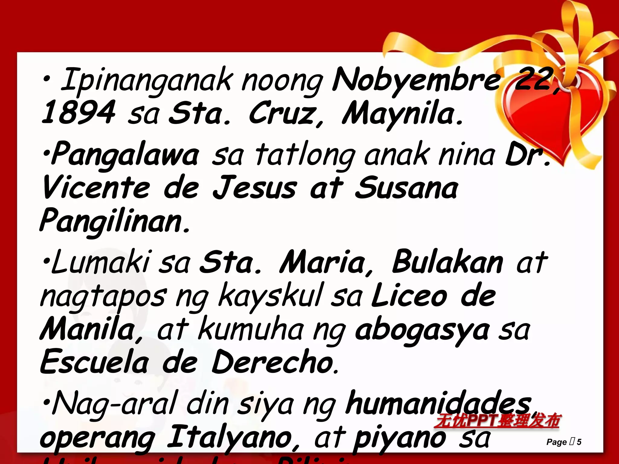 Isang Punungkahoy ni Jose Corazon de Jesus | PPT