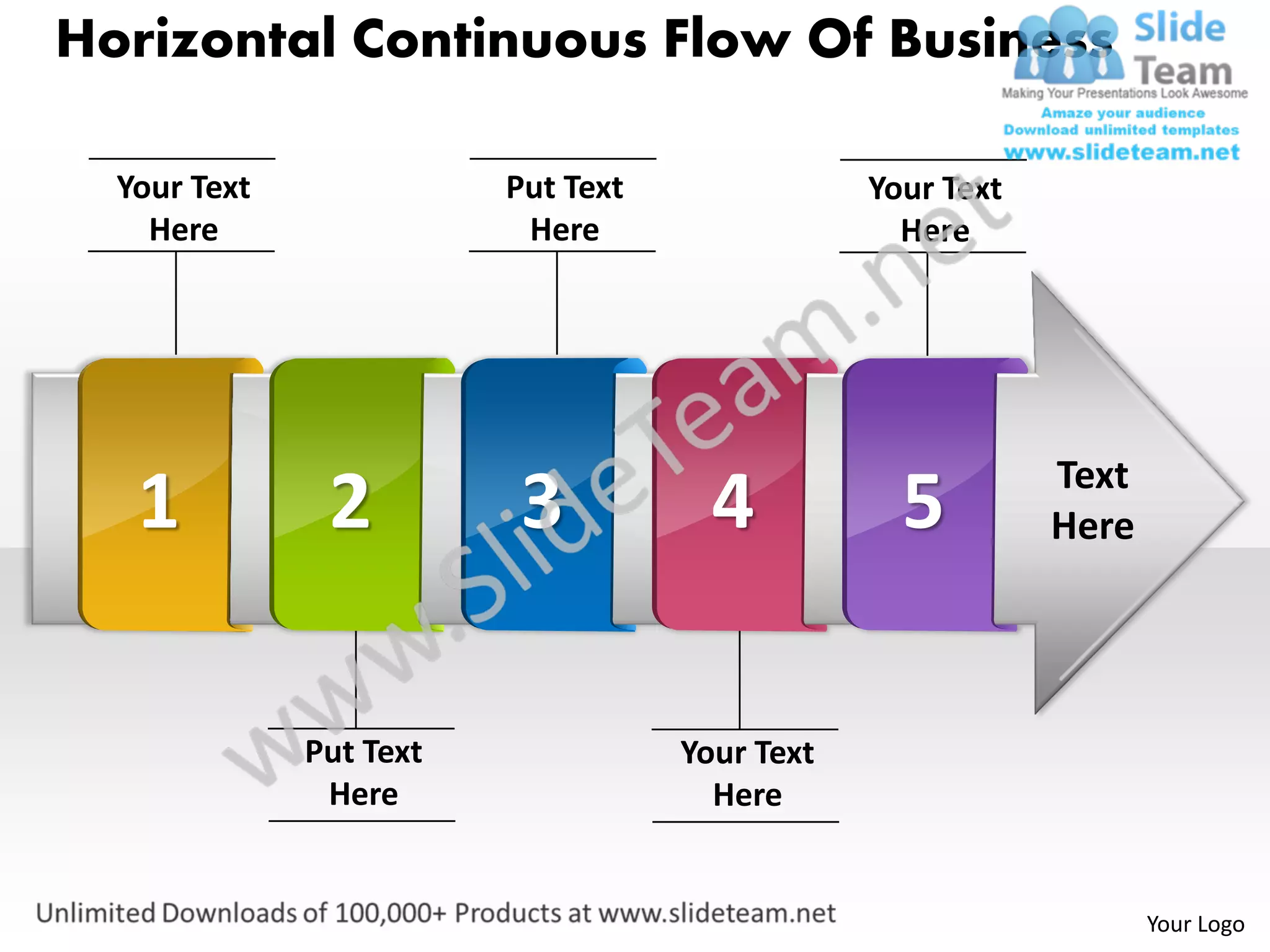 Ppt horizontal continuous flow of business power point templates | PPT