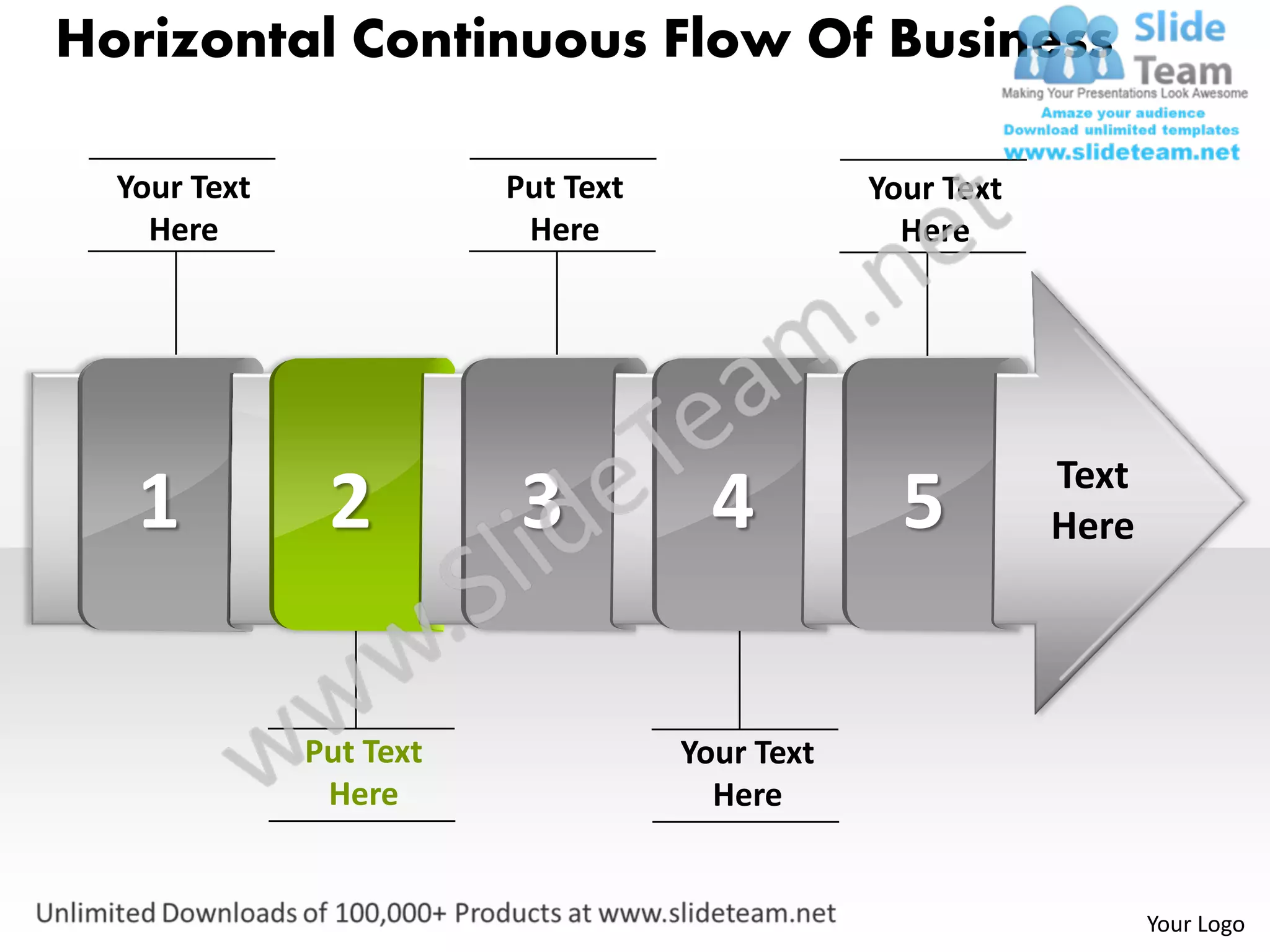 Ppt horizontal continuous flow of business power point templates | PPT