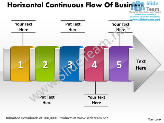 Ppt horizontal continuous flow of business power point templates | PPT