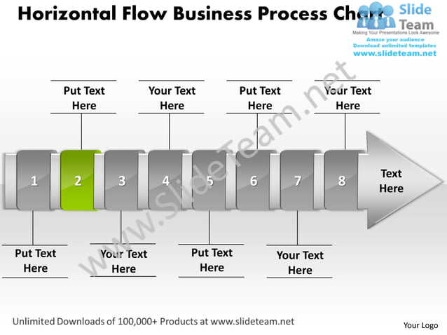 Ppt horizontal flow business pre process chart power point templates ...