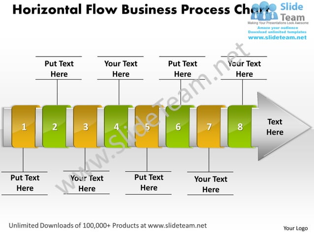 Ppt horizontal flow business pre process chart power point templates | PPT
