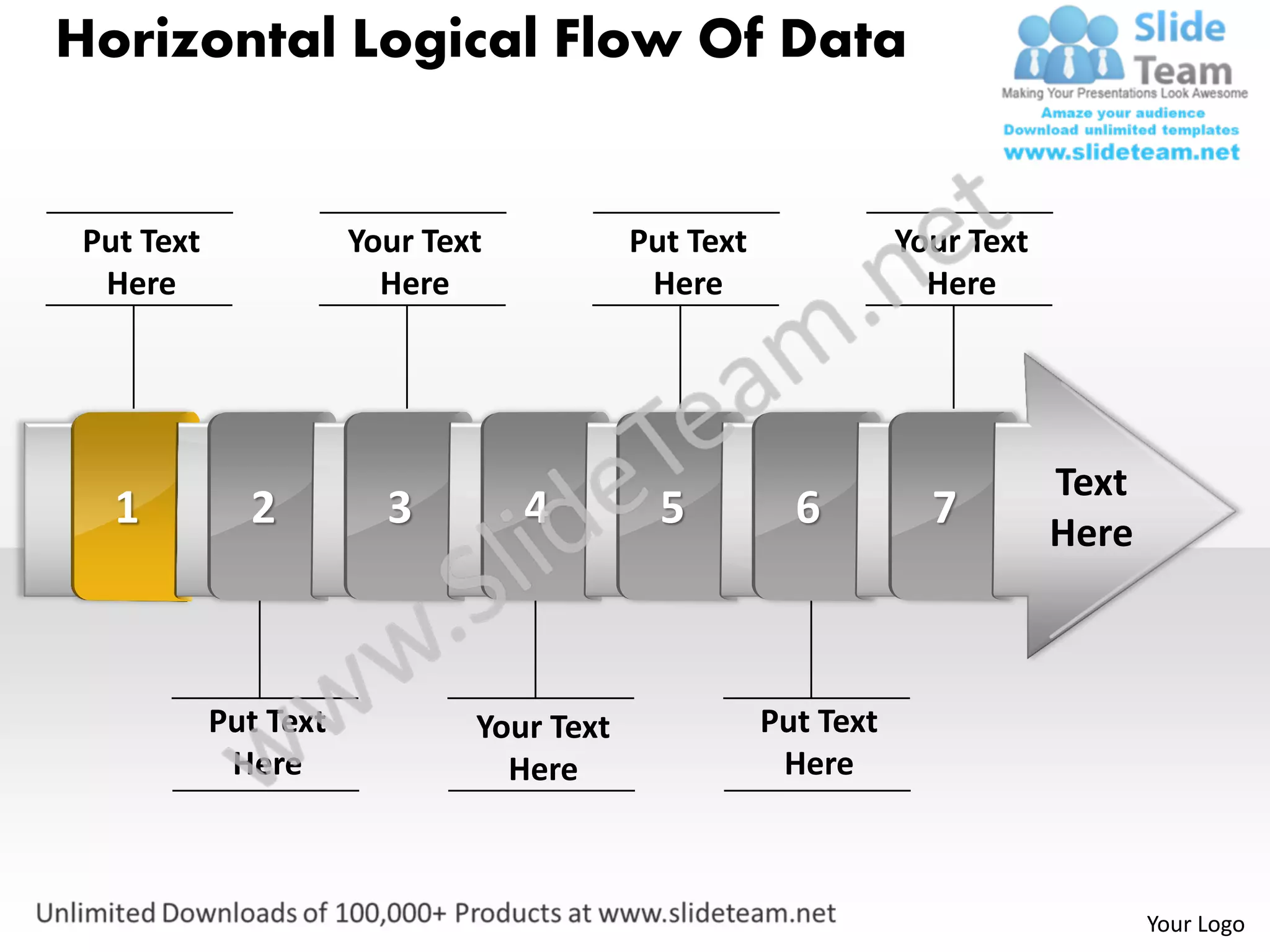 Ppt horizontal logical flow of edit chart data powerpoint 2007 business ...