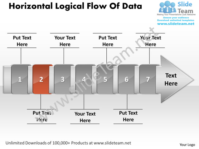 Ppt horizontal logical flow of edit chart data powerpoint 2007 business ...