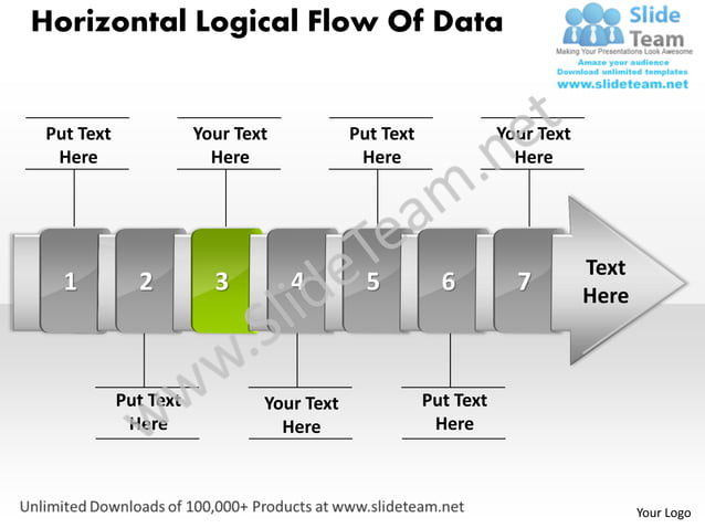 Ppt horizontal logical flow of edit chart data powerpoint 2007 business ...