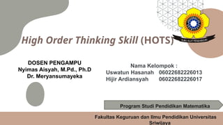 Persentasi, PPT tentang meteri hight order thingkis skill | PPT