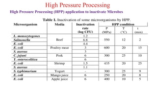 High Pressure Processing , Hurdle Technology and Irradiation of foods | PPT