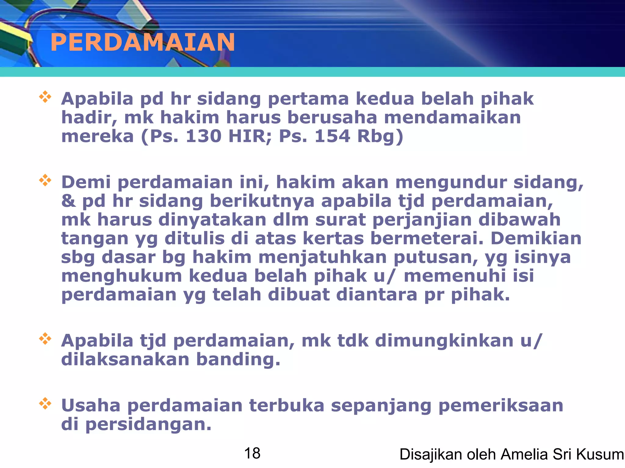 Ppt hukum acara perdata | PPT