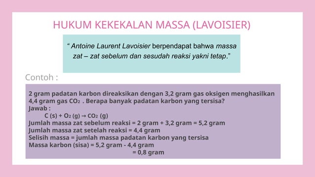 PPT Hukum Dasar Kimia; Hukum Kekekalan Massa | PPTX