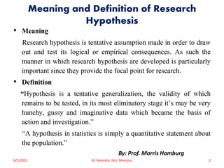 Research Hypothesis | PDF