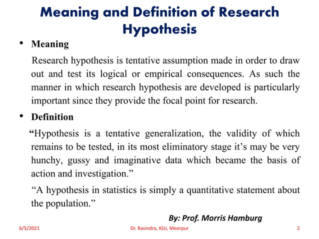 Research Hypothesis | PPT