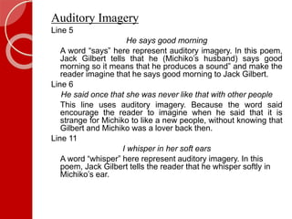 IMAGERY AND DICTION OF JACK GILBERT “ALONE” | PPTX