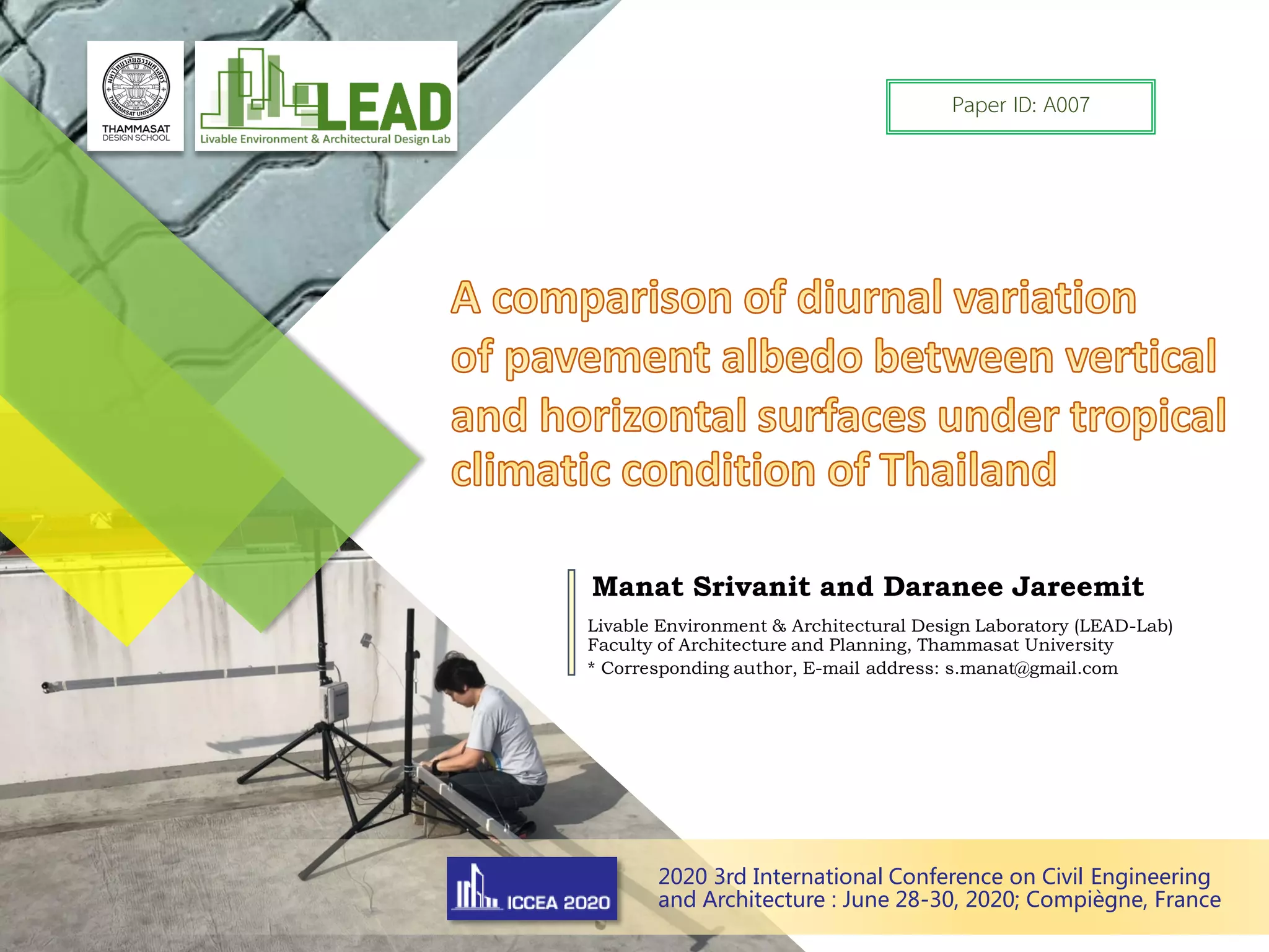 A comparison of diurnal variation of pavement albedo between vertical ...