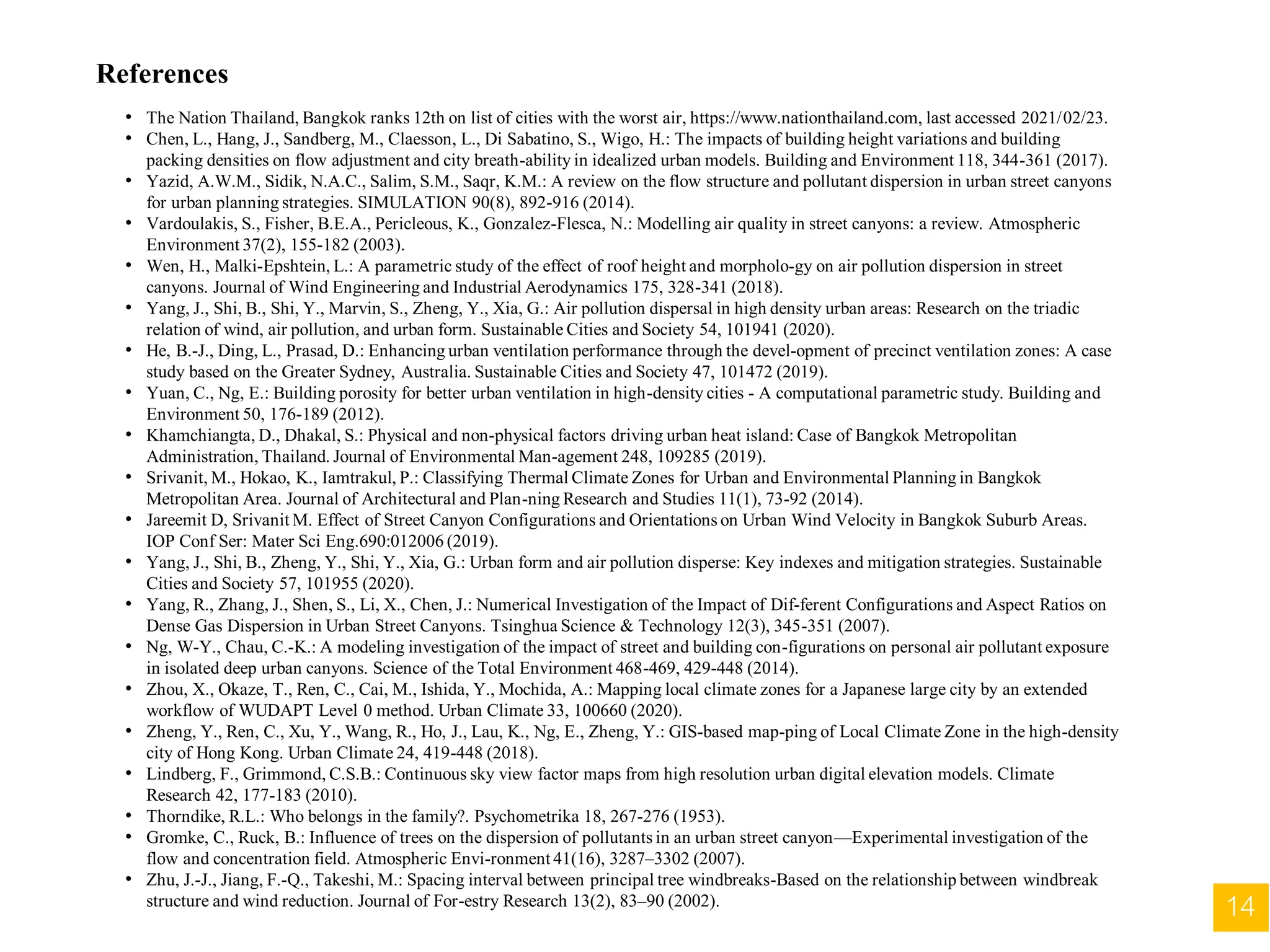 A Classification Urban Precinct Ventilation Zones using Key Indicators of Spatial Form: Case ...