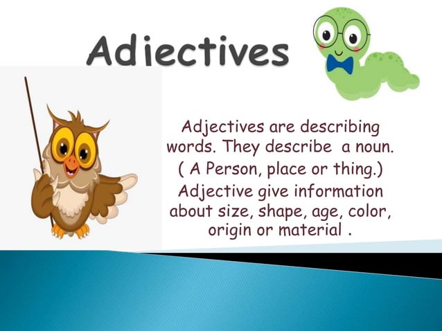 Powerpoint presentation on the topic Adjective easy and efficient to ...