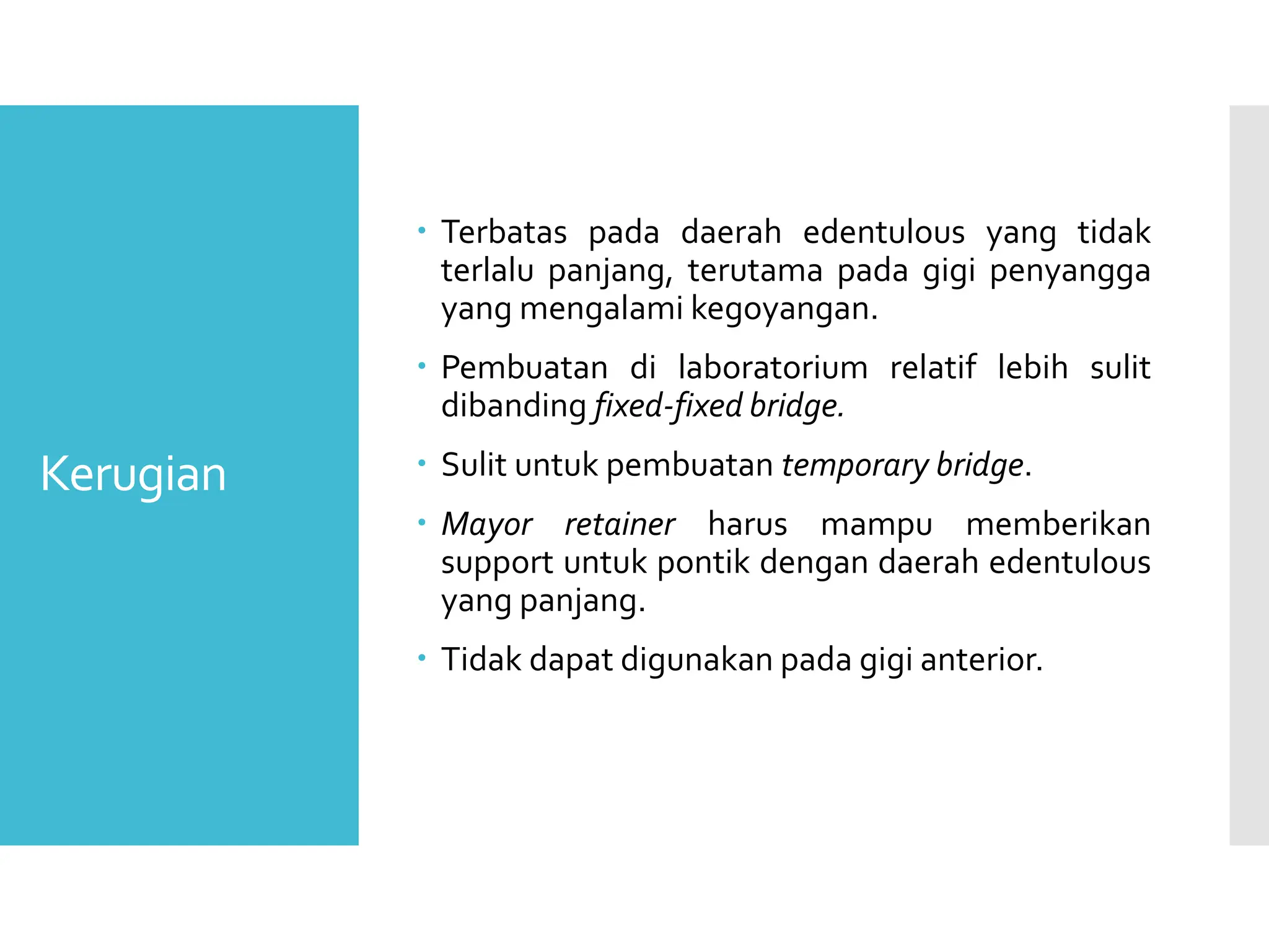 ilmu gigi tiruan fixed bridge / gigi tiruan jembatan | PPTX