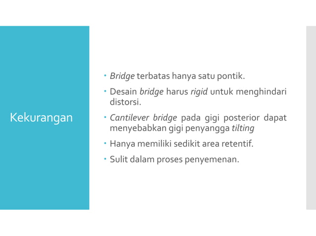 ilmu gigi tiruan fixed bridge / gigi tiruan jembatan | PPTX