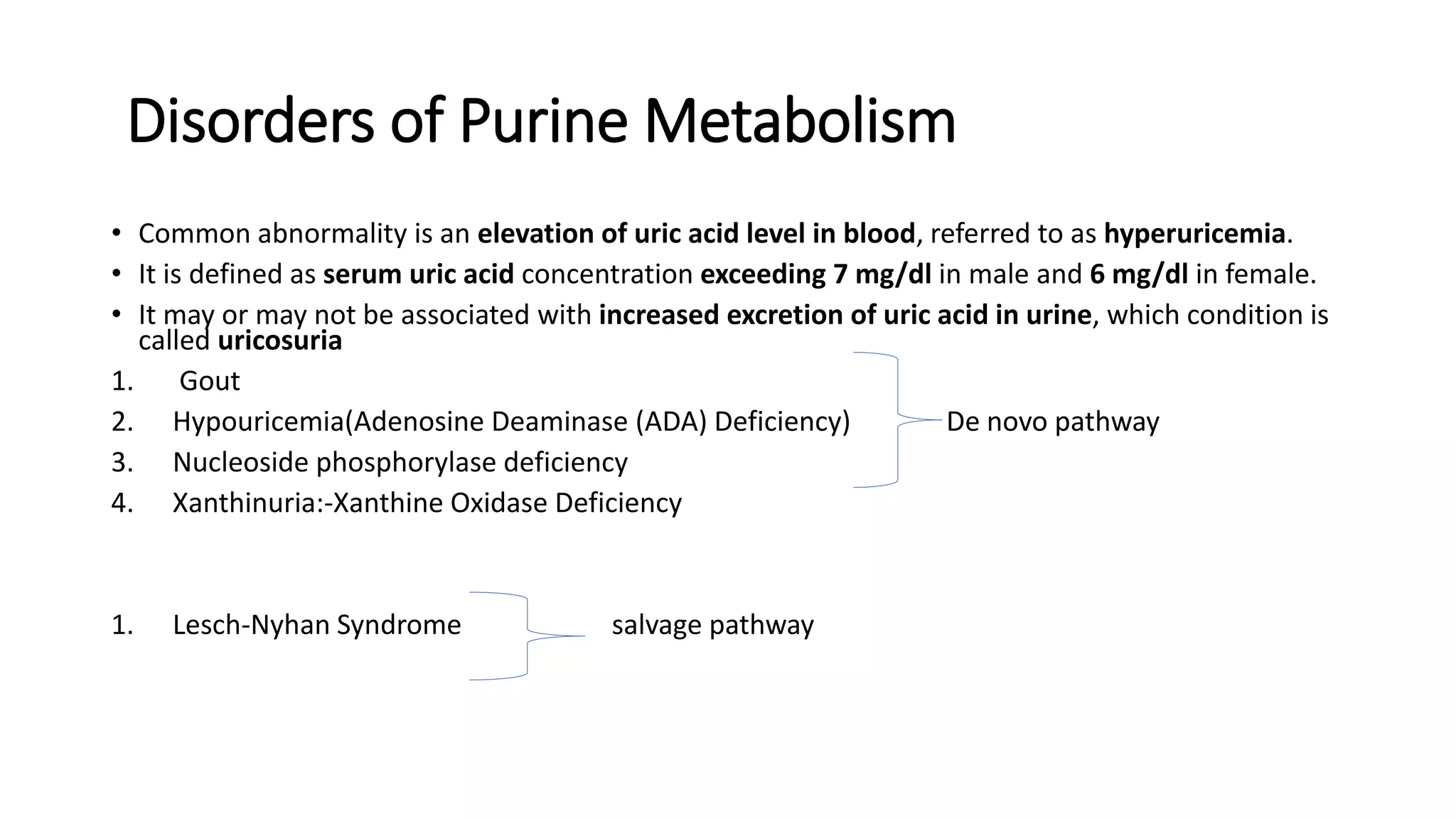 PPT II Disorders associated with nucleotides metabolism.pptx