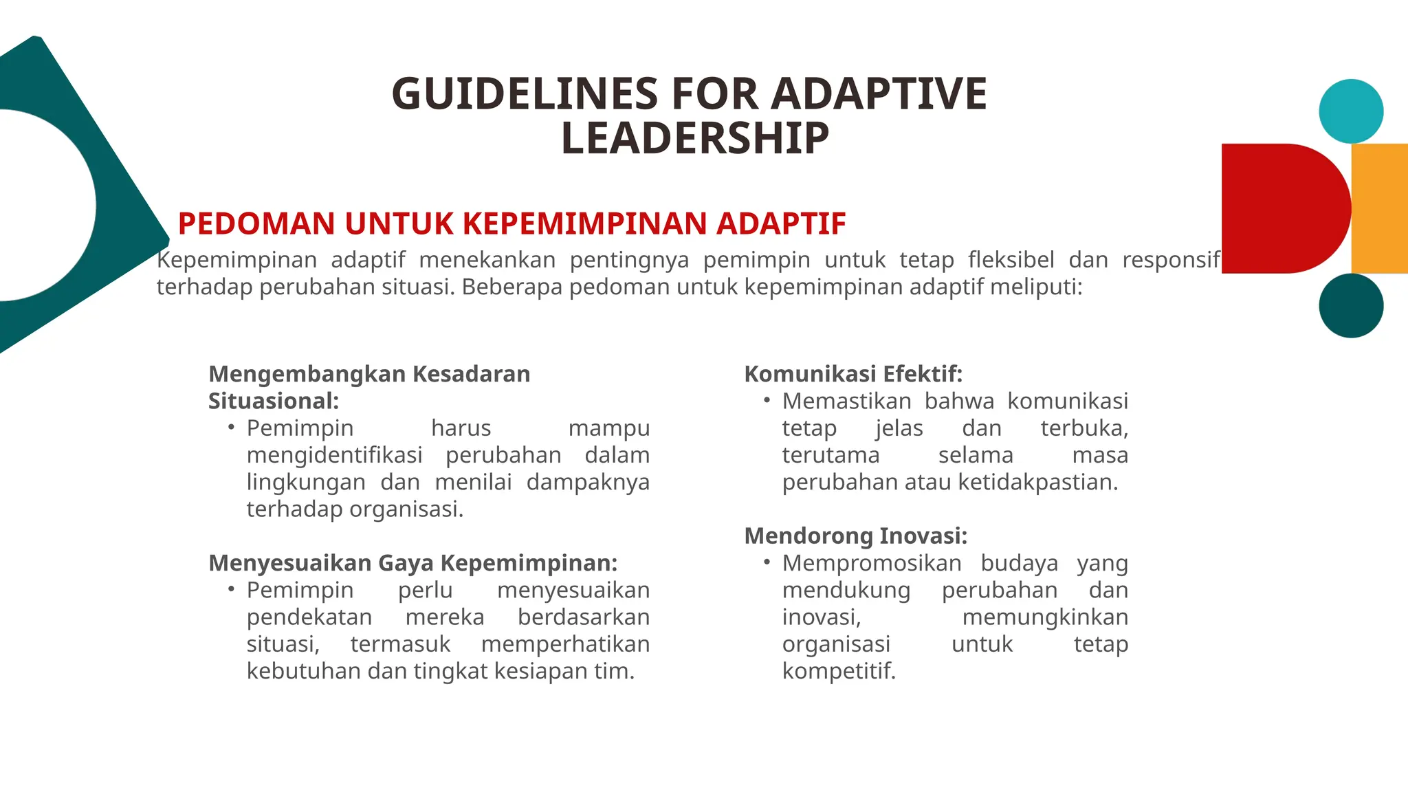 teori kontigensi dan kepemimpinan adaptif | PPTX