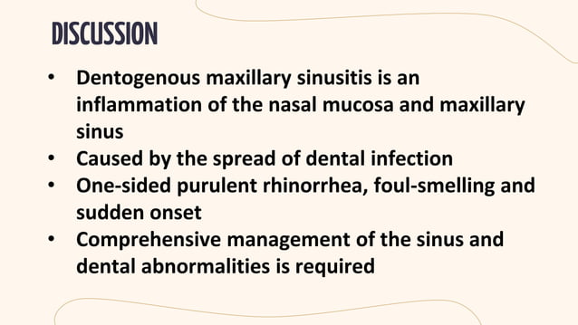 Maxilary sinusitis of odontogenic region | PDF | Ear, Nose and Throat Conditions | Diseases and ...
