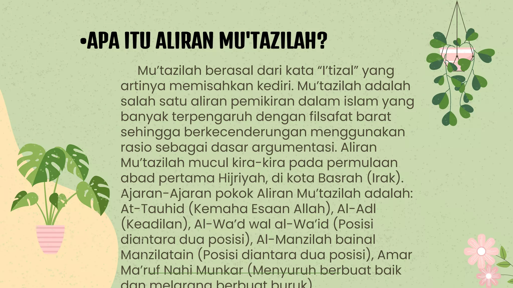 Sejarah dan Aliran Mutazilah | PPTX