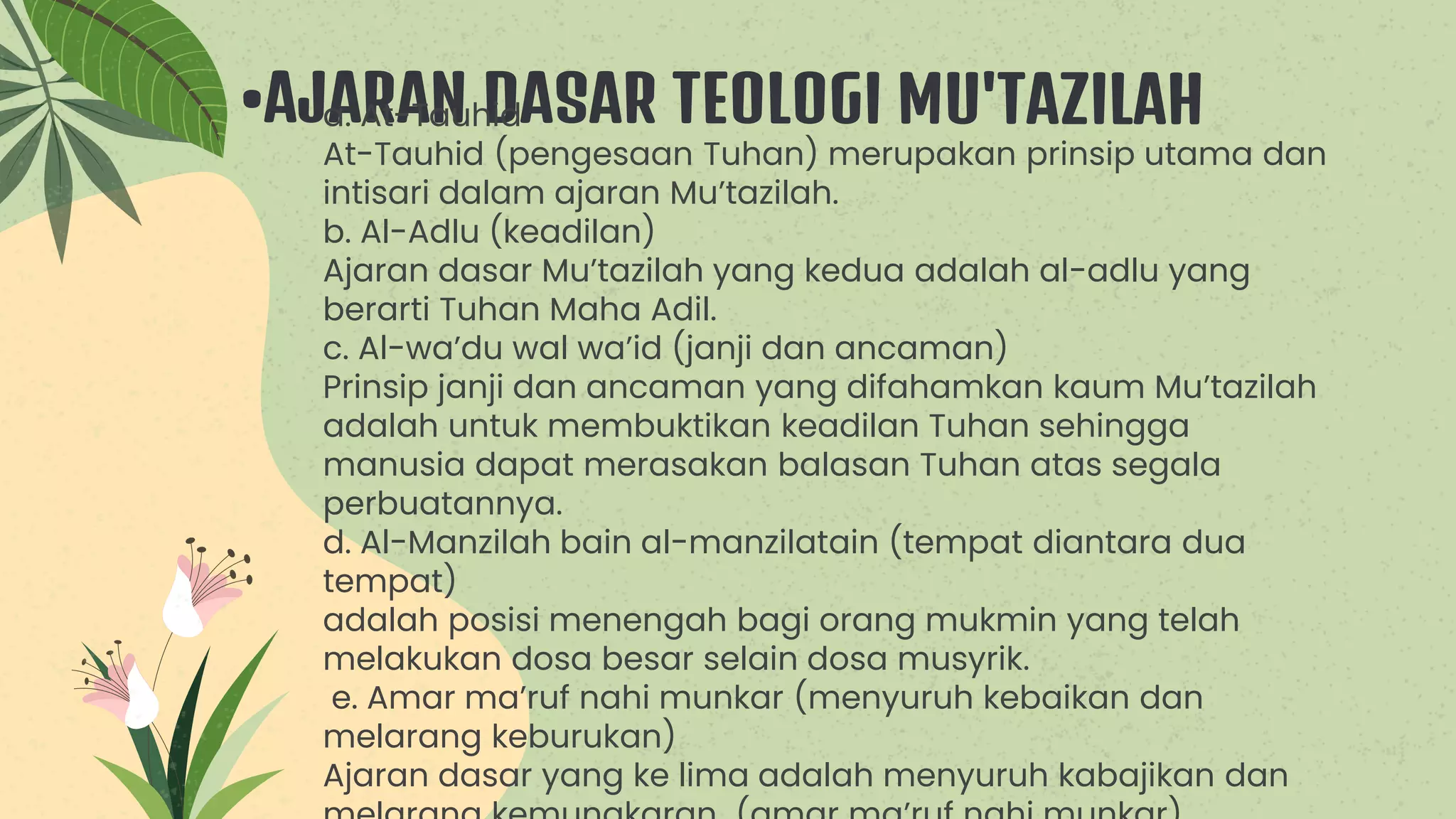 Sejarah dan Aliran Mutazilah | PPTX