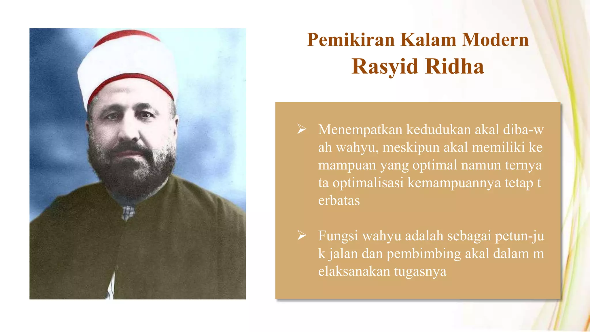 Pemikiran Tokoh Teologi (Muhammad Abduh dan Rasyid Ridho) | PPTX