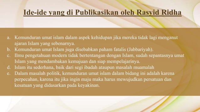 Pemikiran Tokoh Teologi (Muhammad Abduh dan Rasyid Ridho) | PPT