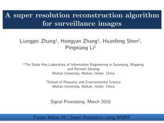 A super resolution algorithm for surveillance Images | PDF
