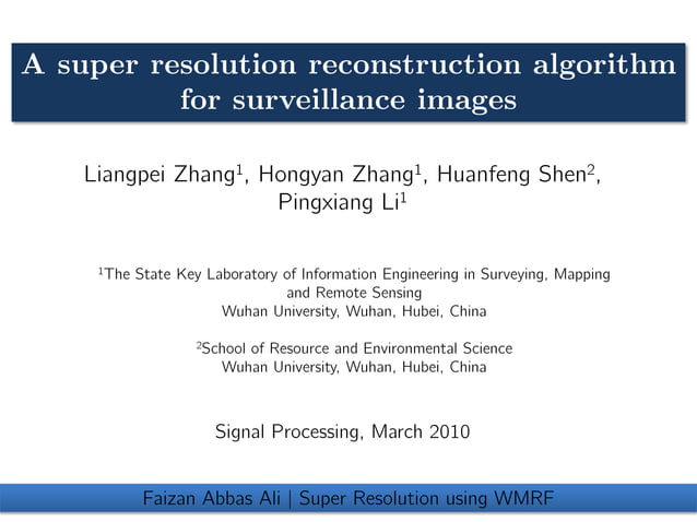 A super resolution algorithm for surveillance Images | PDF