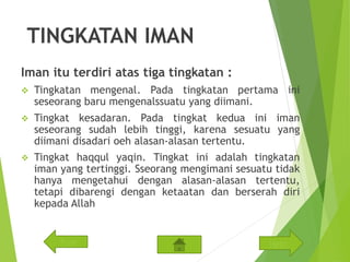 PPT definisi iman islam dan ihsan dalam mata kuliah akhlak | PDF