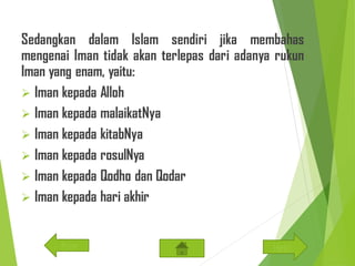 PPT definisi iman islam dan ihsan dalam mata kuliah akhlak | PDF