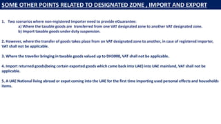 VAT UAE -DESIGNATED ZONE , IMPORT AND EXPORT | PDF