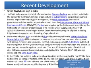 Ppt impact on green revolution | PPTX