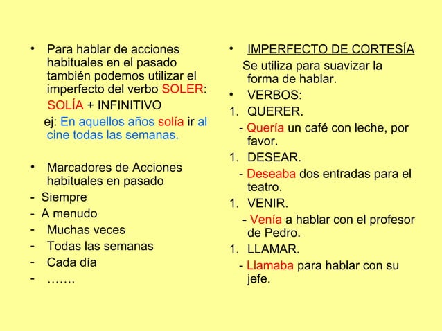 Pretérito Imperfecto, antes o ahora | PPT